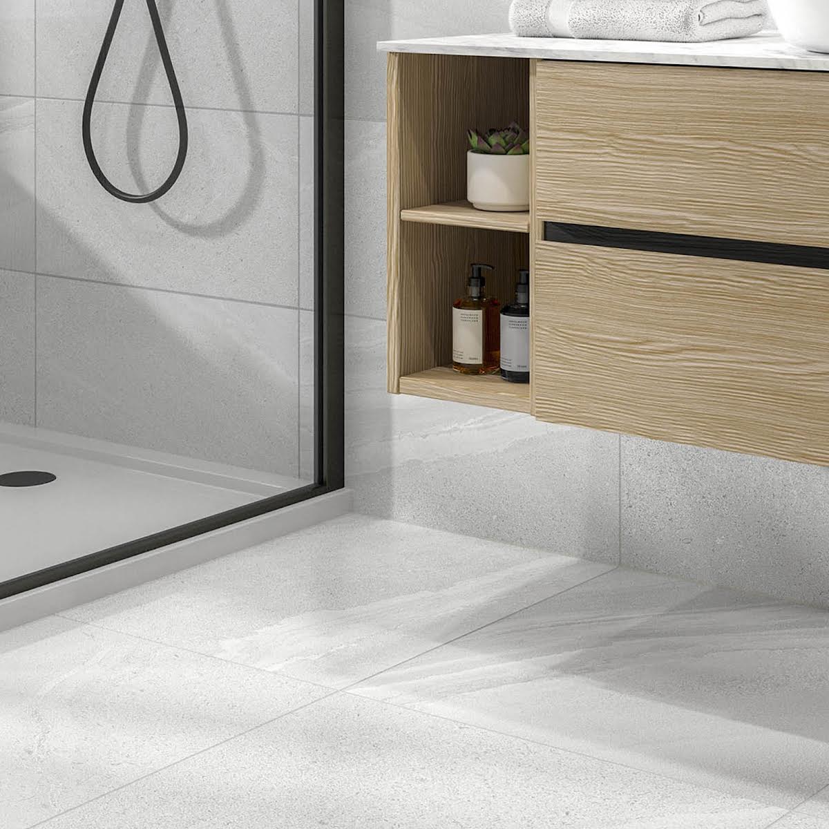 Amiata Ardsley Matt Grey Porcelain Square Wall & Floor Tiles