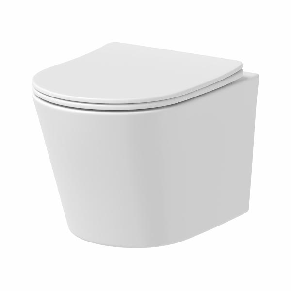 Affine Wall Hung Rimless Toilet White & Soft Close Seat