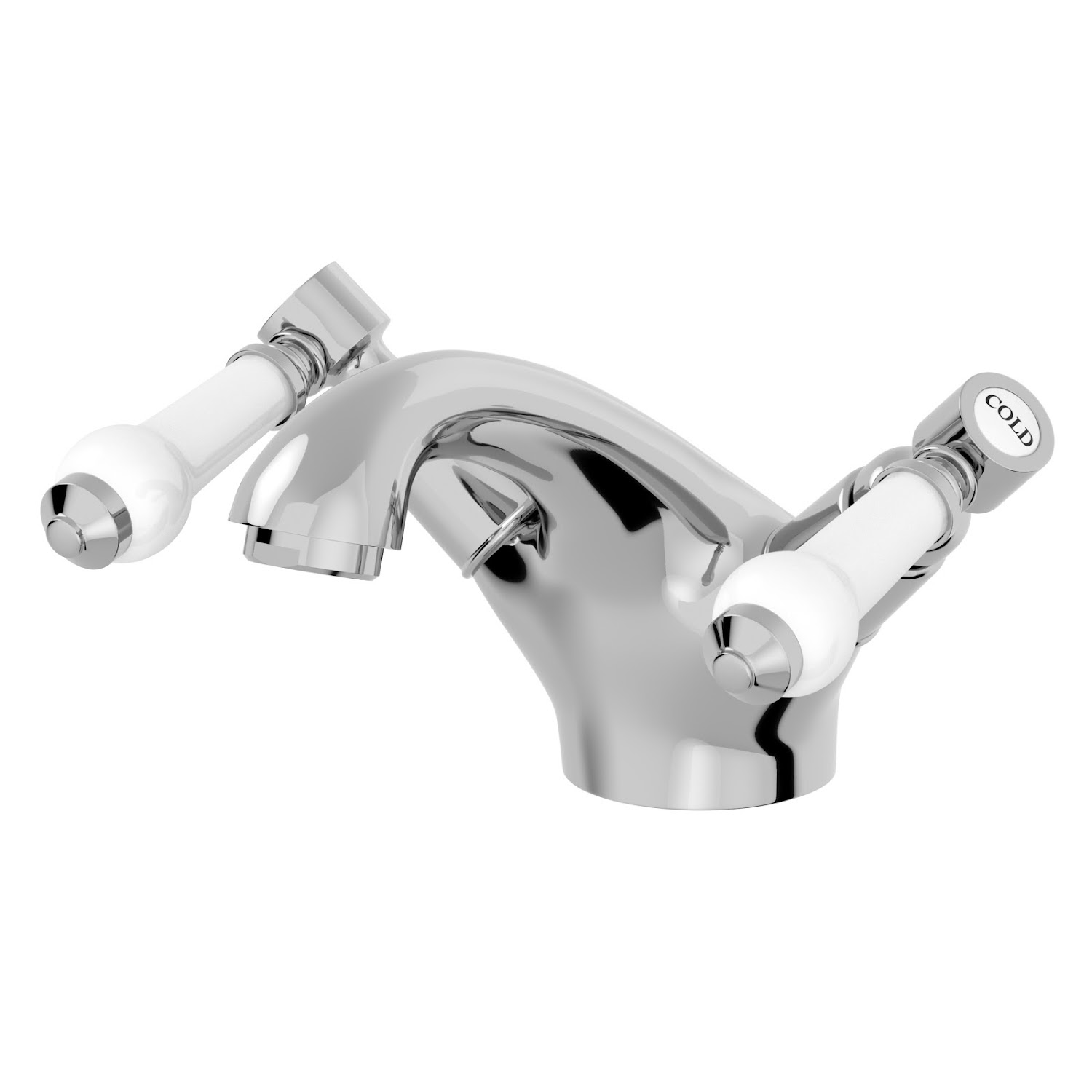 Traditional Bathroom Monobloc Basin Sink Mixer Tap Chrome Ceramic Lever ...