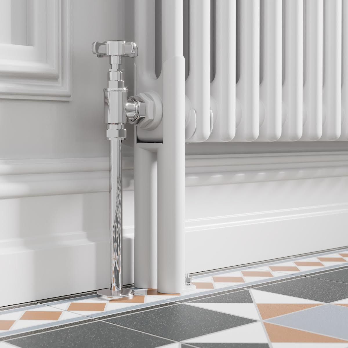 Park Lane White Legs for Traditional Radiator - Double Bar