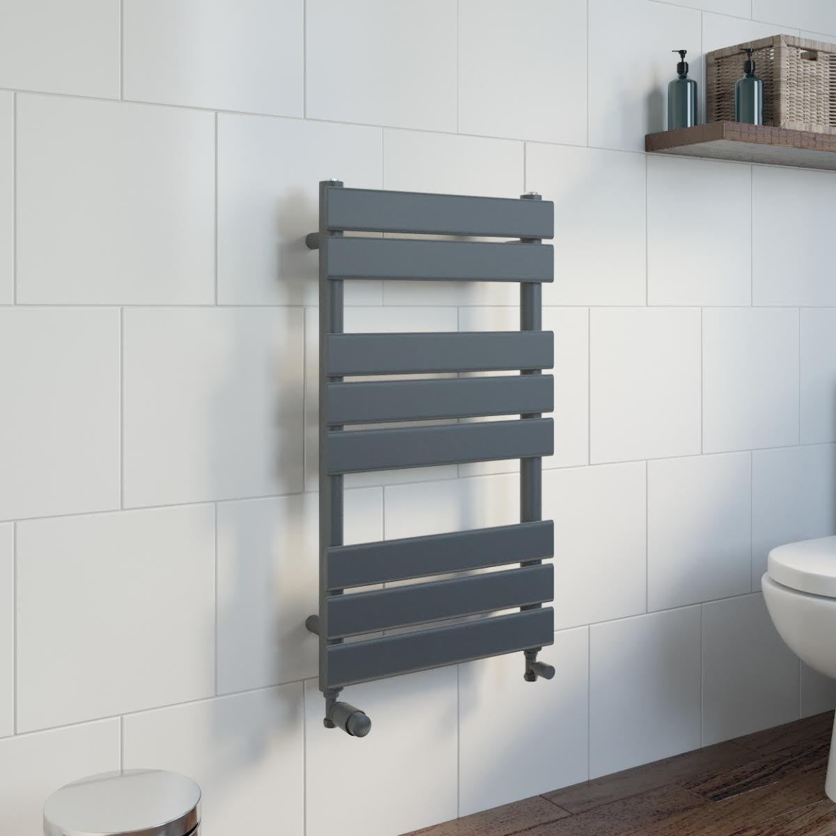 DuraTherm Flat Panel Heated Towel Radiator Anthracite 800x450mm