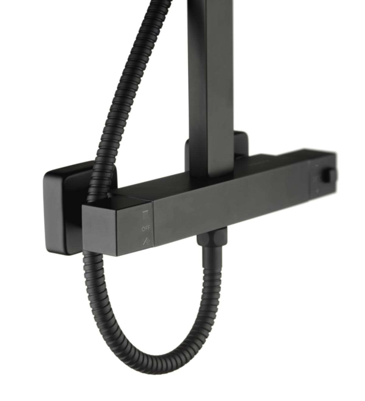 Aqualisa Deco Thermostatic Mixer Shower with Square Bar Valve - Matt Black