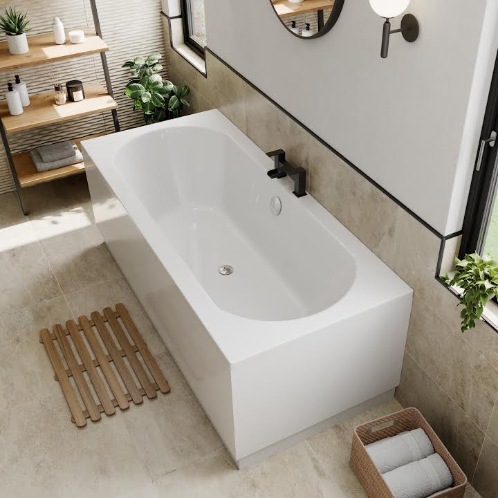 Ceramica Double Ended Curved Bath - 1700mm