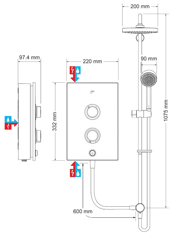Mira Decor Dual Electric Shower - 10.8kW Warm Silver