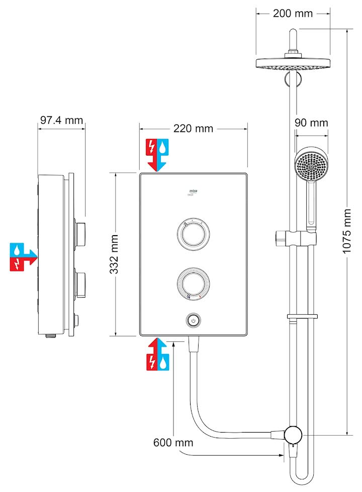Mira Decor Dual Electric Shower - 10.8kW Black Onyx