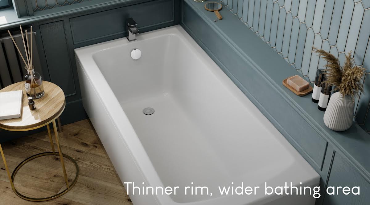 Affine Single Ended Wide Square Bath 1700 x 700mm