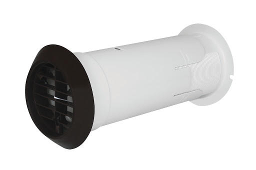 Manrose Deluxe Brown Ducting with back draught shutter internal fit wall kit 100mm - DHRIWKBBS