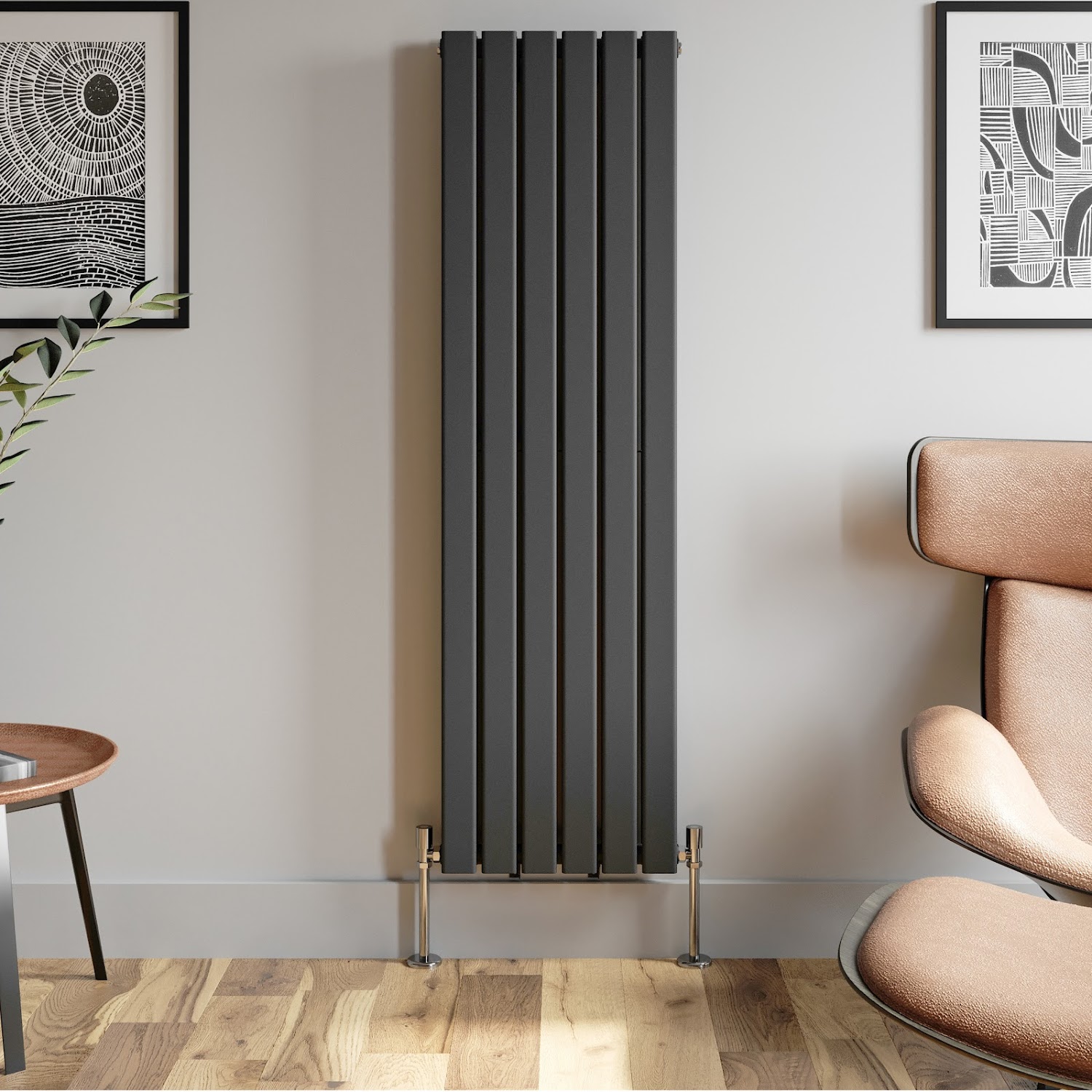 Anthracite Designer Radiator Vertical Flat Panel Double Panel Rad ...