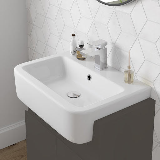 Ceramica Semi-Recessed Basin 600mm