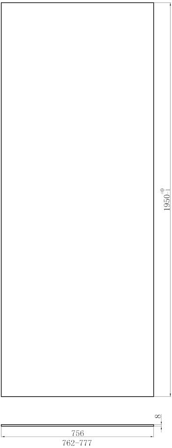 Diamond Wet Room Screens with Hinged Return Panel 800 x 800mm - Chrome