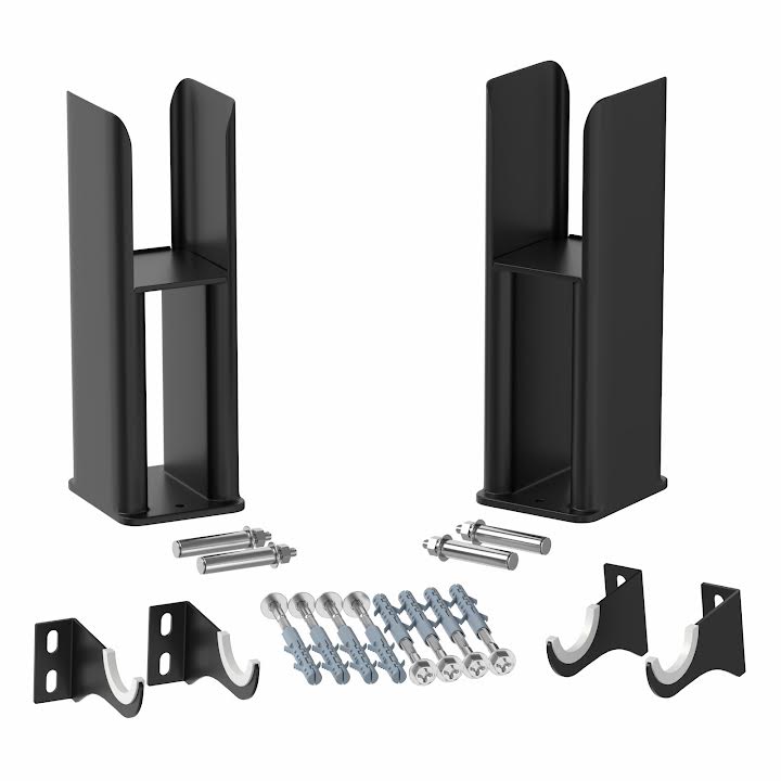 DuraTherm Black Legs for Horizontal Flat Radiator - Double Bar