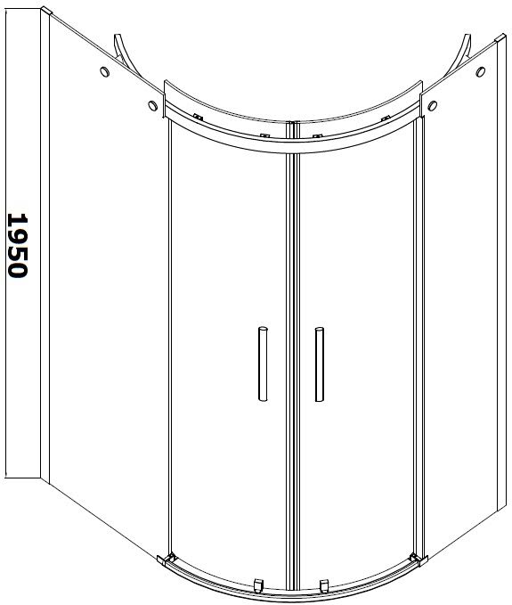 Diamond Frameless Offset Quadrant Shower Enclosure 1200x900mm