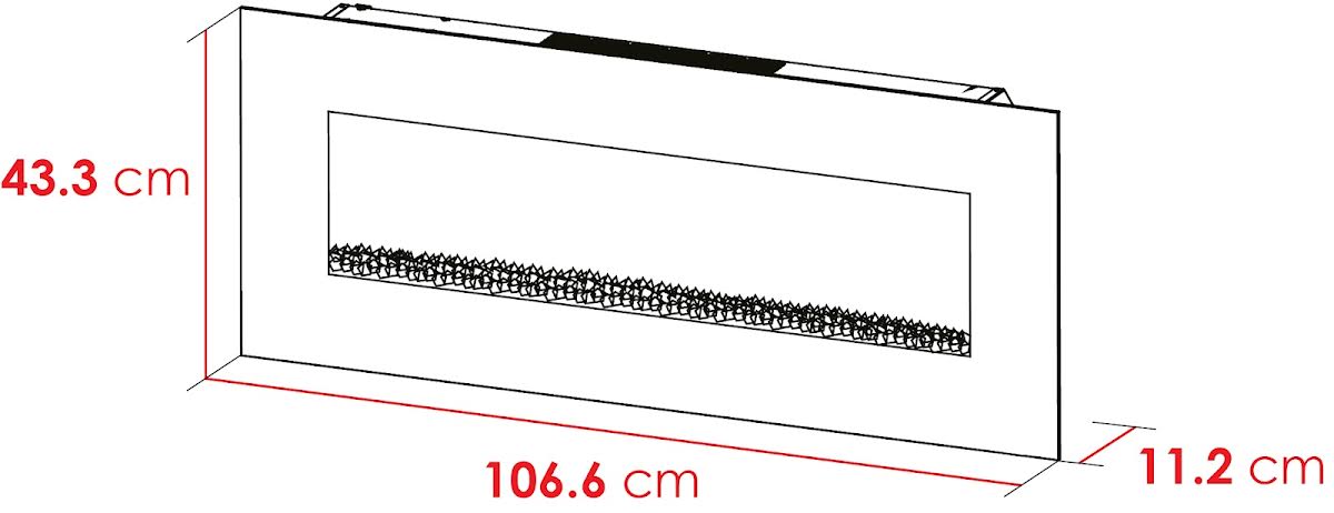 Sureflame WM-9331 42 inch Remote Control black Electric Wall Mounted ...