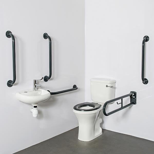 NymaPRO Close Coupled Doc M Pack Dark Grey Grab Rails Exposed Fixings ...