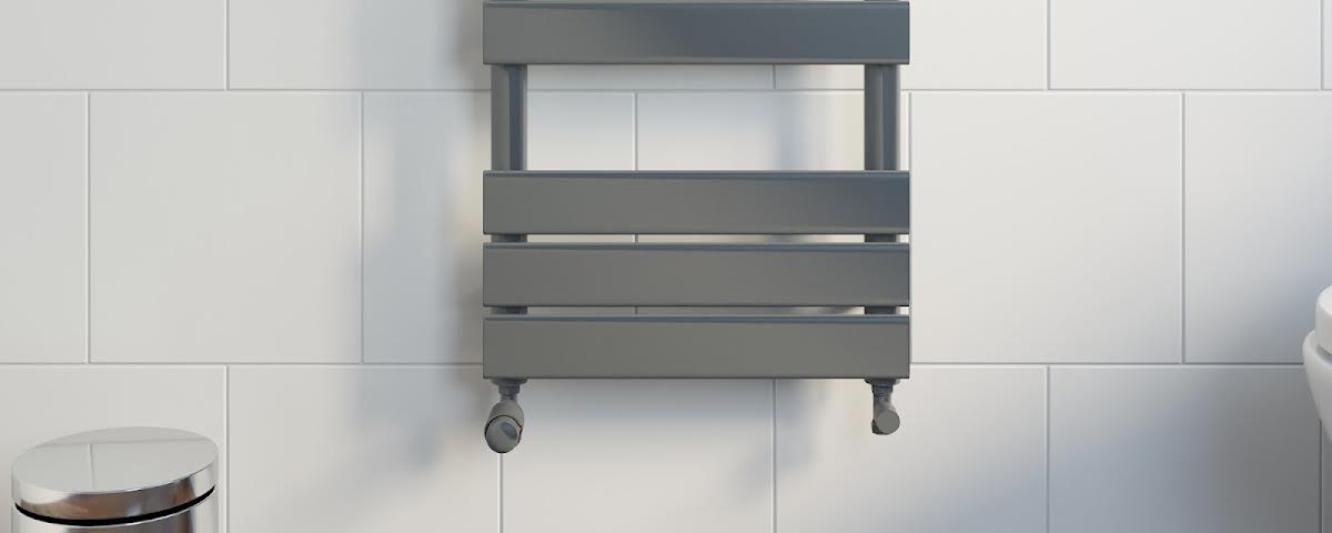 DuraTherm Flat Panel Heated Towel Radiator Anthracite 800x450mm