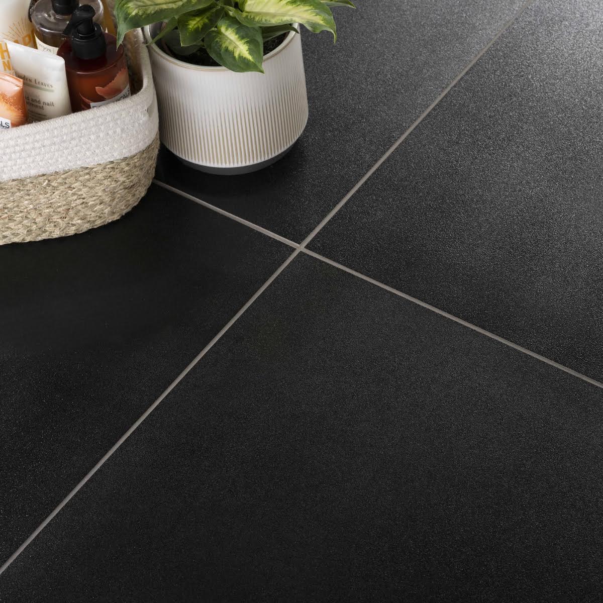 Amiata Sparkle Black Porcelain Wall And Floor Tiles