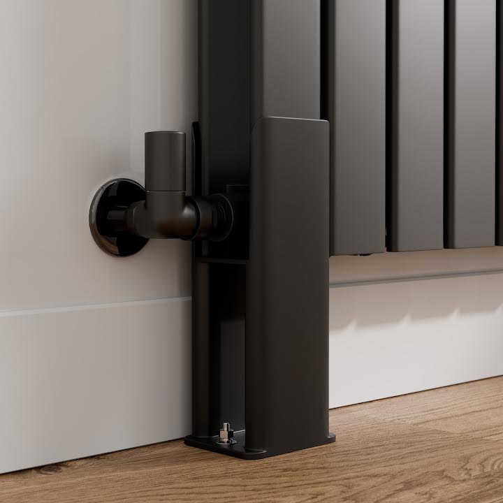 DuraTherm Black Legs for Horizontal Flat Radiator - Double Bar