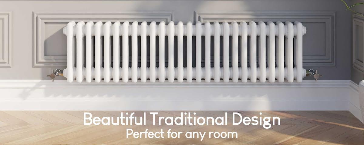 Park Lane Traditional Colosseum Triple Bar Column Radiator White 300 x ...