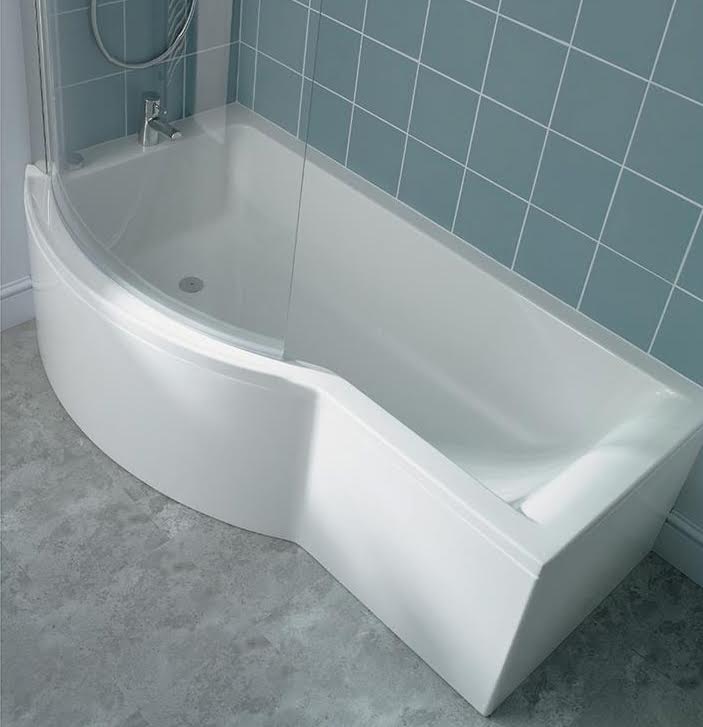 P Shape Shower Baths - Plumbworld