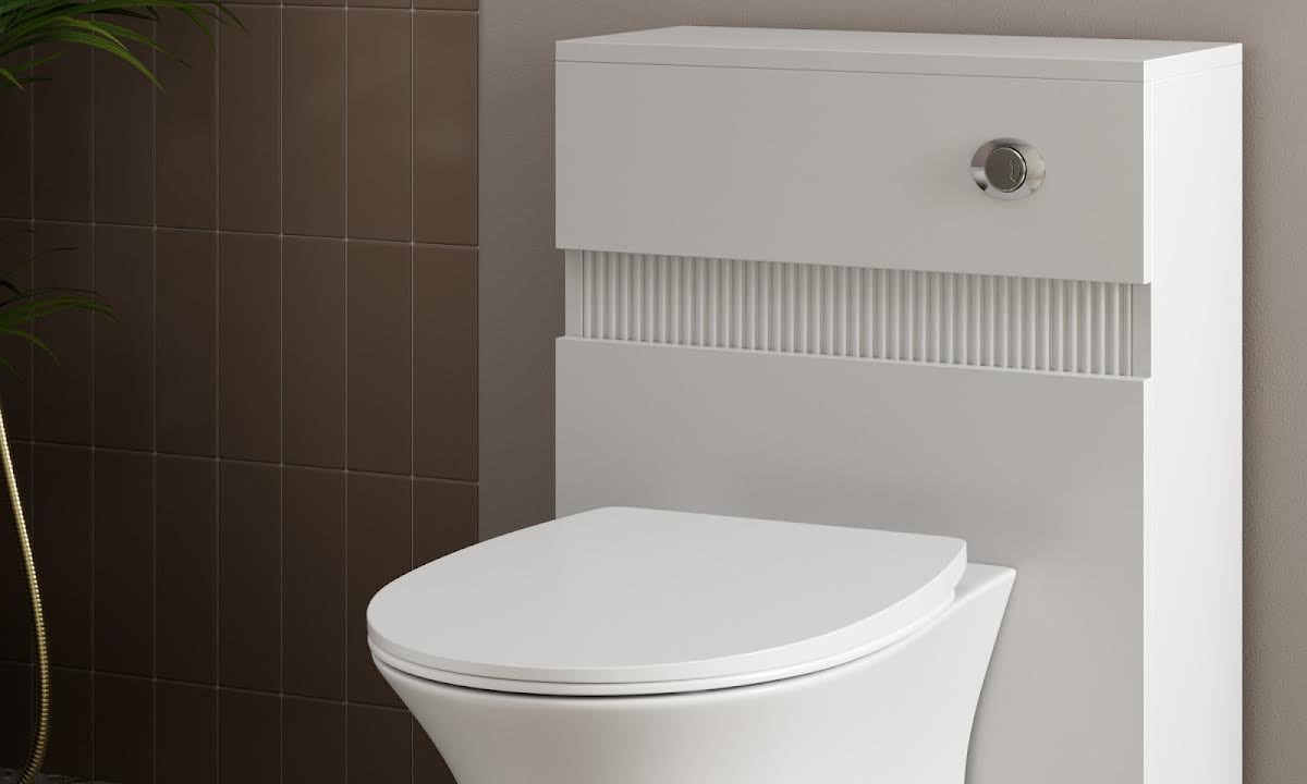 Artis Fluted White Back to Wall Unit & Affine Rennes Toilet