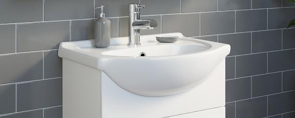 Alpine White Gloss Freestanding Vanity Unit with Basin - 560mm