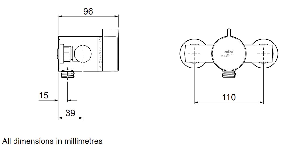 Mira Minilite Exposed Valve Thermostatic Mixer Shower