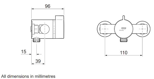 Mira Minilite Exposed Valve Thermostatic Mixer Shower