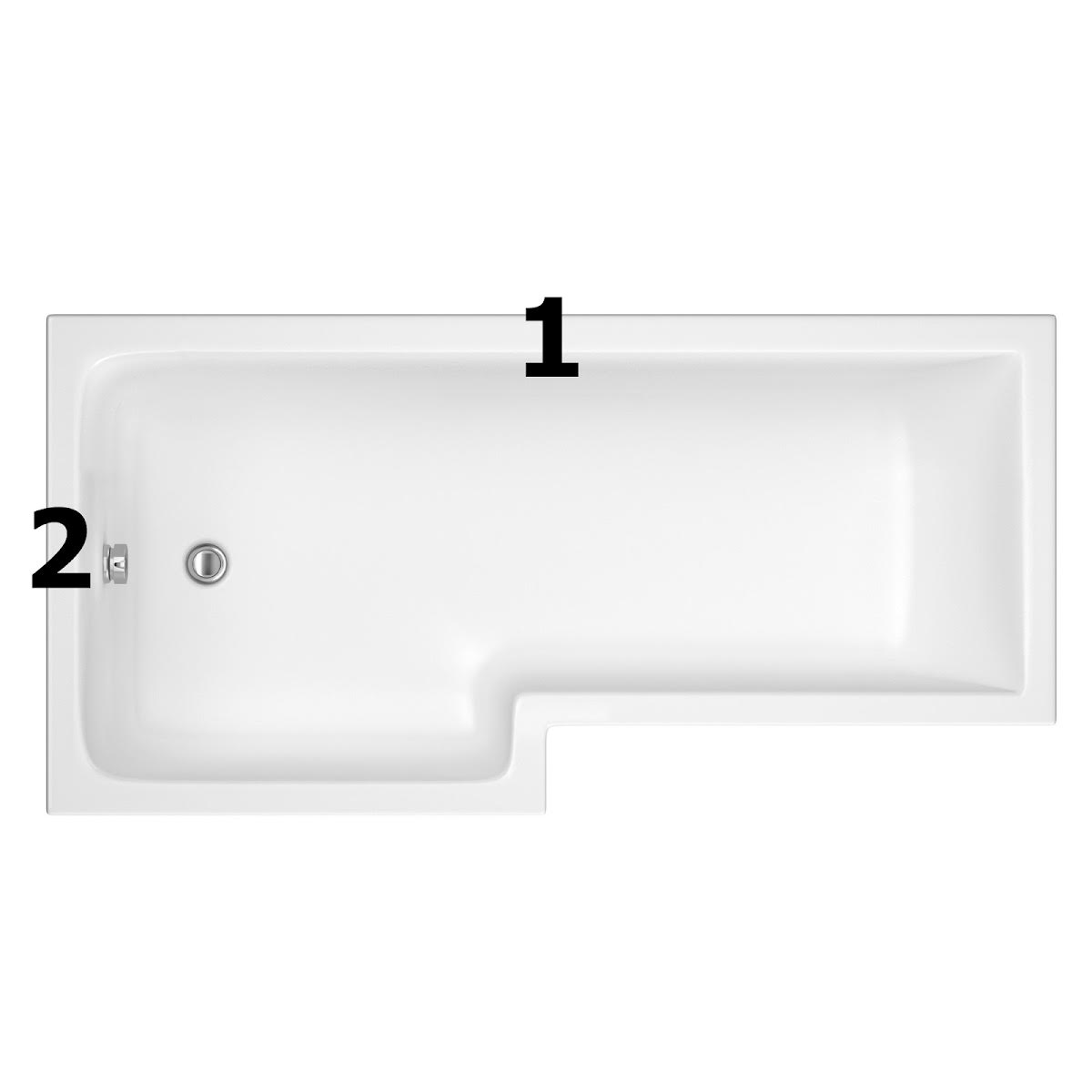 Ceramica L Shaped Shower Bath Bundle 1600mm Right Hand - Including ...