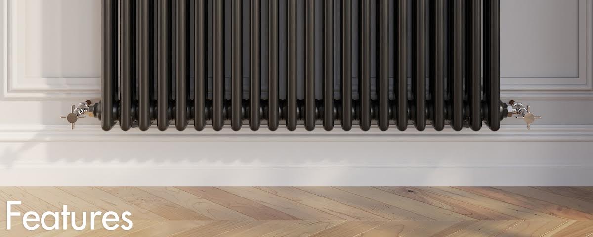 Park Lane Traditional Colosseum Triple Bar Column Radiator Black - 600 ...