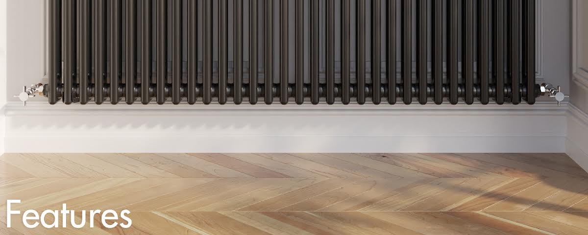 Park Lane Traditional Colosseum Double Bar Column Radiator Black - 600 ...