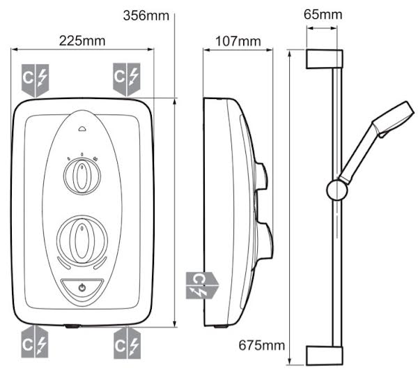 Mira Jump Multi-Fit Electric Shower 7.5kw - White & Chrome