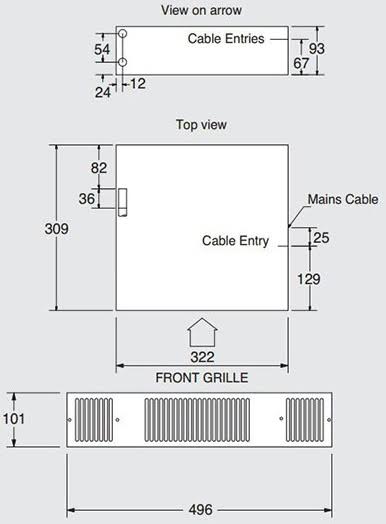 Myson Kickspace 500 Hydronic Plinth Heater with Grille