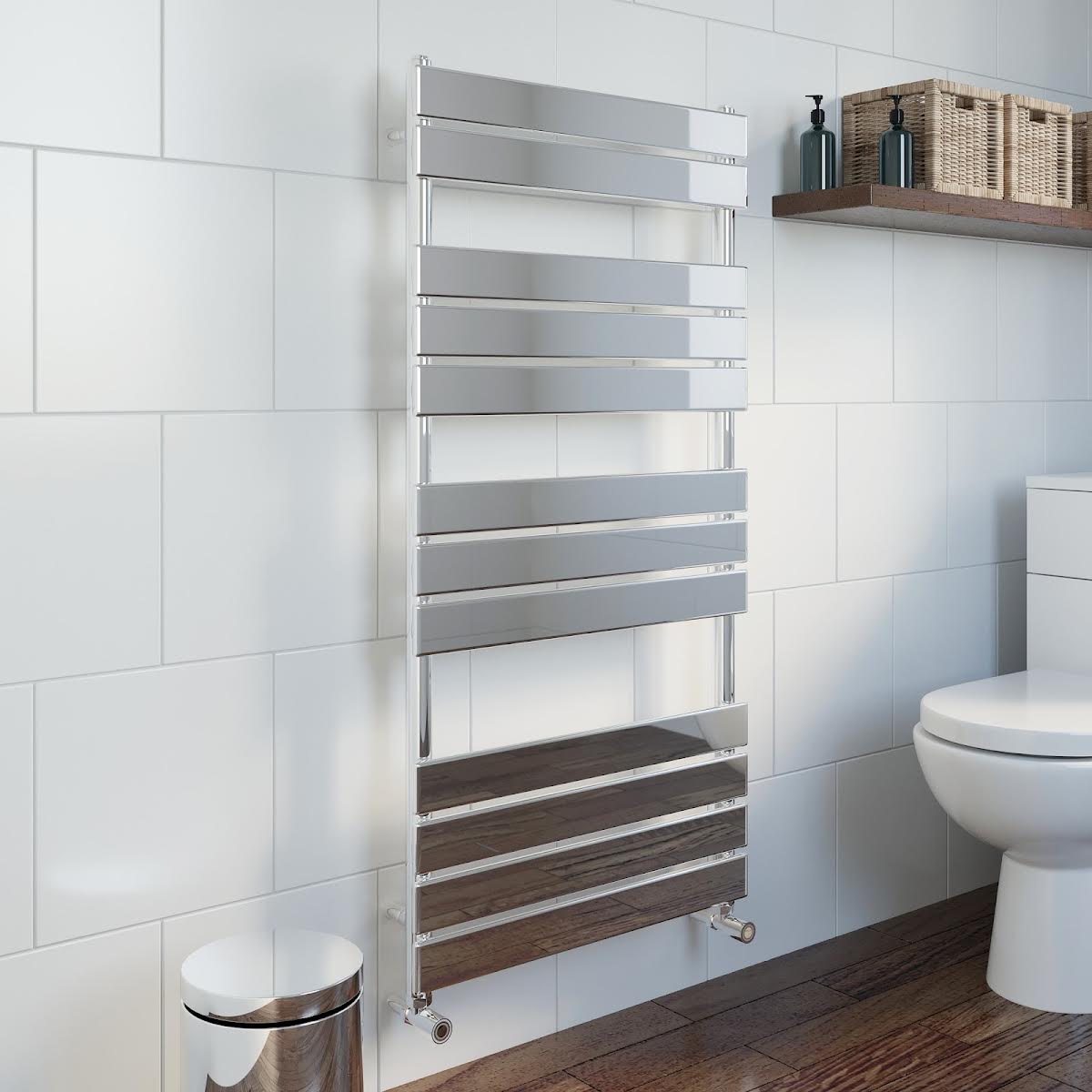 DuraTherm Flat Panel Heated Towel Radiator Chrome 1200x600mm