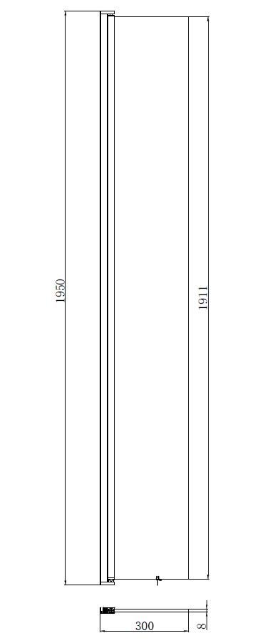 Diamond Wet Room Shower Screen 900mm - Swivel Return Black