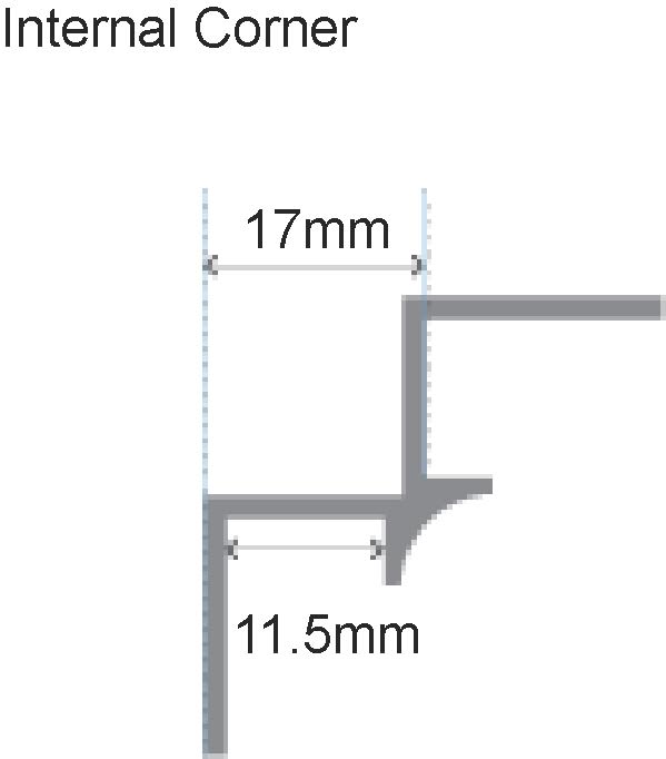 Multipanel Wall Panel Internal Corner Profile Type A Polished Silver