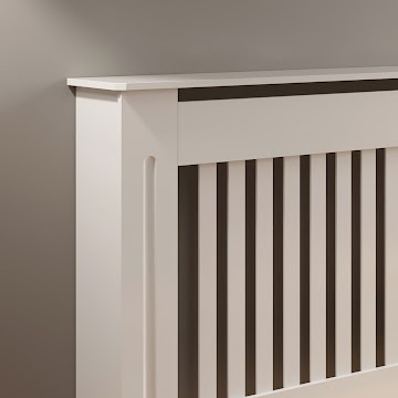 Radiator Cover Large -White Vertical Style