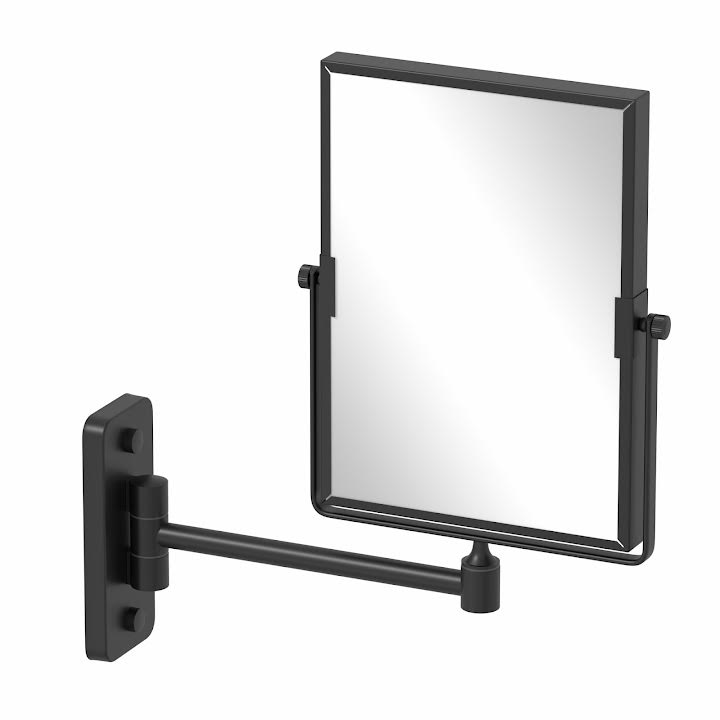 Vale Designs Wall Mounted Rectangular Shaving Mirror - Black