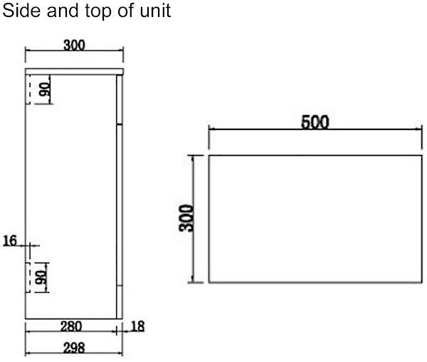 Alpine White Gloss Back to Wall Toilet Unit Only - 500mm