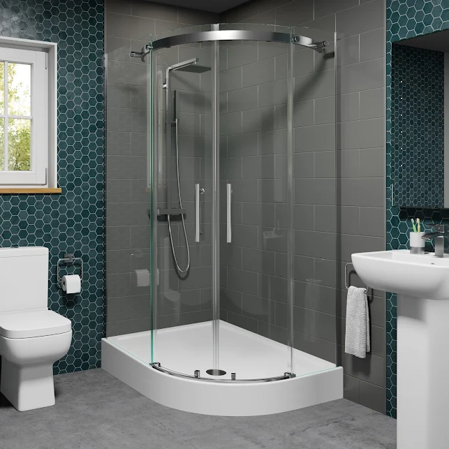 Diamond Frameless Offset Quadrant Shower Enclosure 1200x900mm