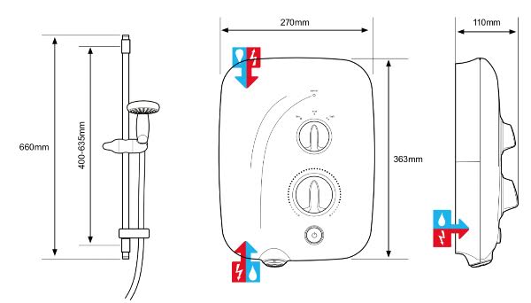 Mira Elite SE Pumped Electric Shower - 9.8kW White & Chrome - 1.1941.001