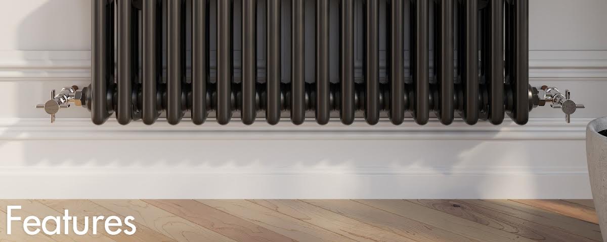 Park Lane Traditional Colosseum Triple Bar Column Radiator Black - 300 ...