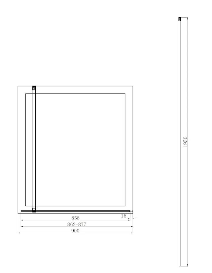 Diamond Grid Wet Room Screens 1200 x 900mm with Return Panel