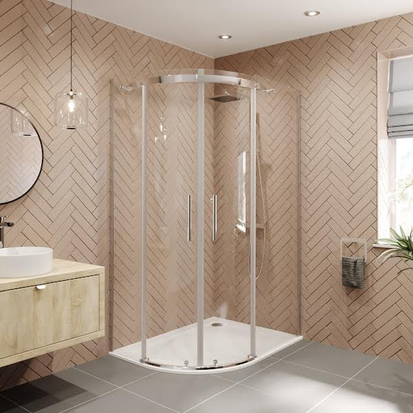 Diamond Frameless Quadrant Shower Enclosure 1200mm x 900mm - 8mm