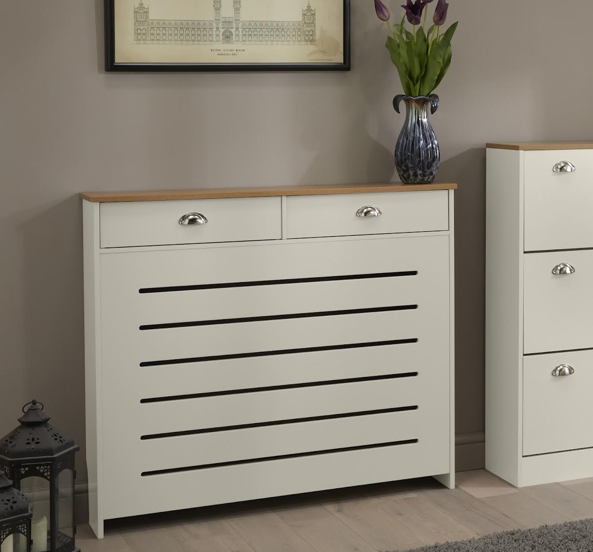 Vale Designs Cream Radiator Cover - Medium with Drawers 1115mm