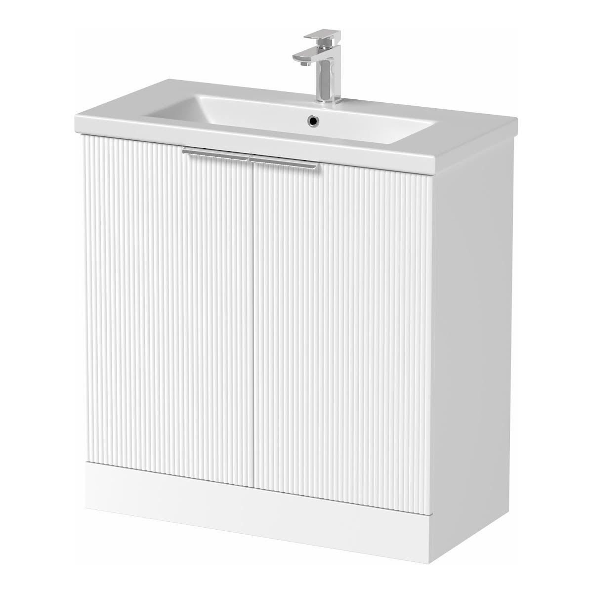 Artis Fluted Freestanding White Vanity Unit - 800mm