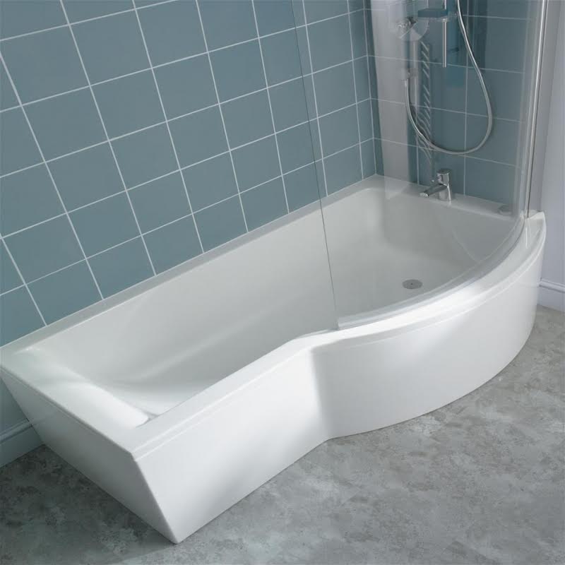 P Shape Shower Baths - Plumbworld