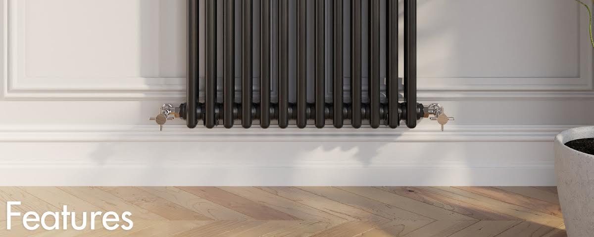 Park Lane Traditional Colosseum Double Bar Column Radiator Black - 600 ...