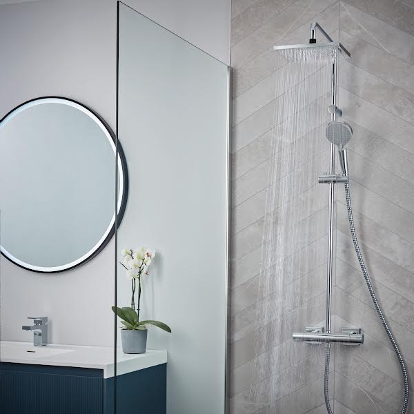 Hansgrohe Vernis Shape Thermostatic Mixer Shower - Square Drench ...