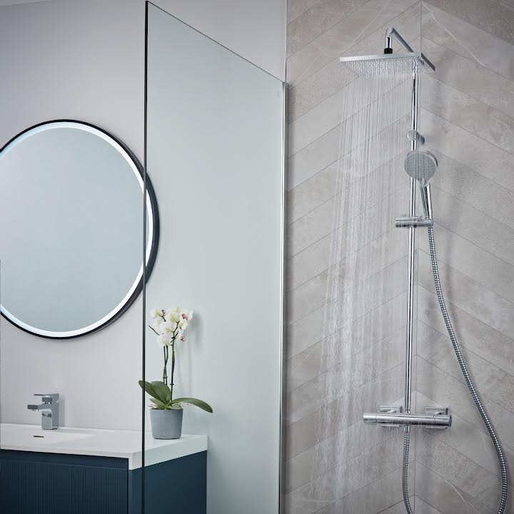 Hansgrohe Vernis Shape Thermostatic Mixer Shower - Square Drench ...
