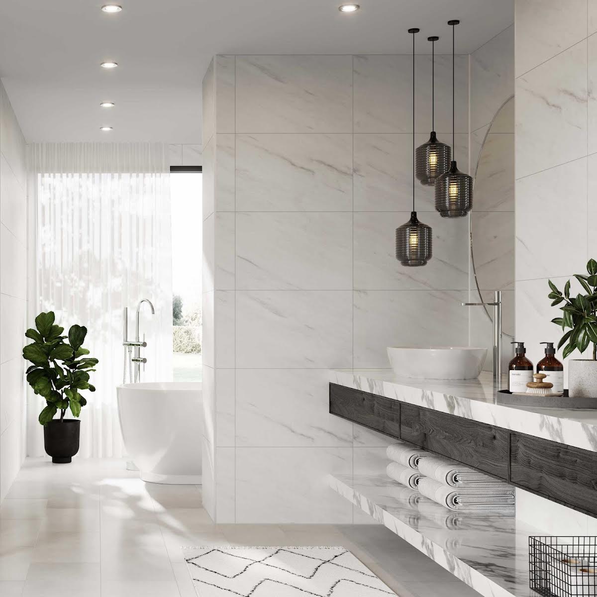 Multipanel Levanto Marble Tile Effect Wall Panel Hydrolock 2400 x 598mm